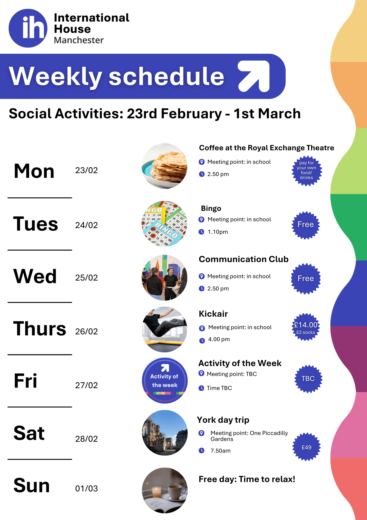 Social Activities February 2026 - IH Manchester